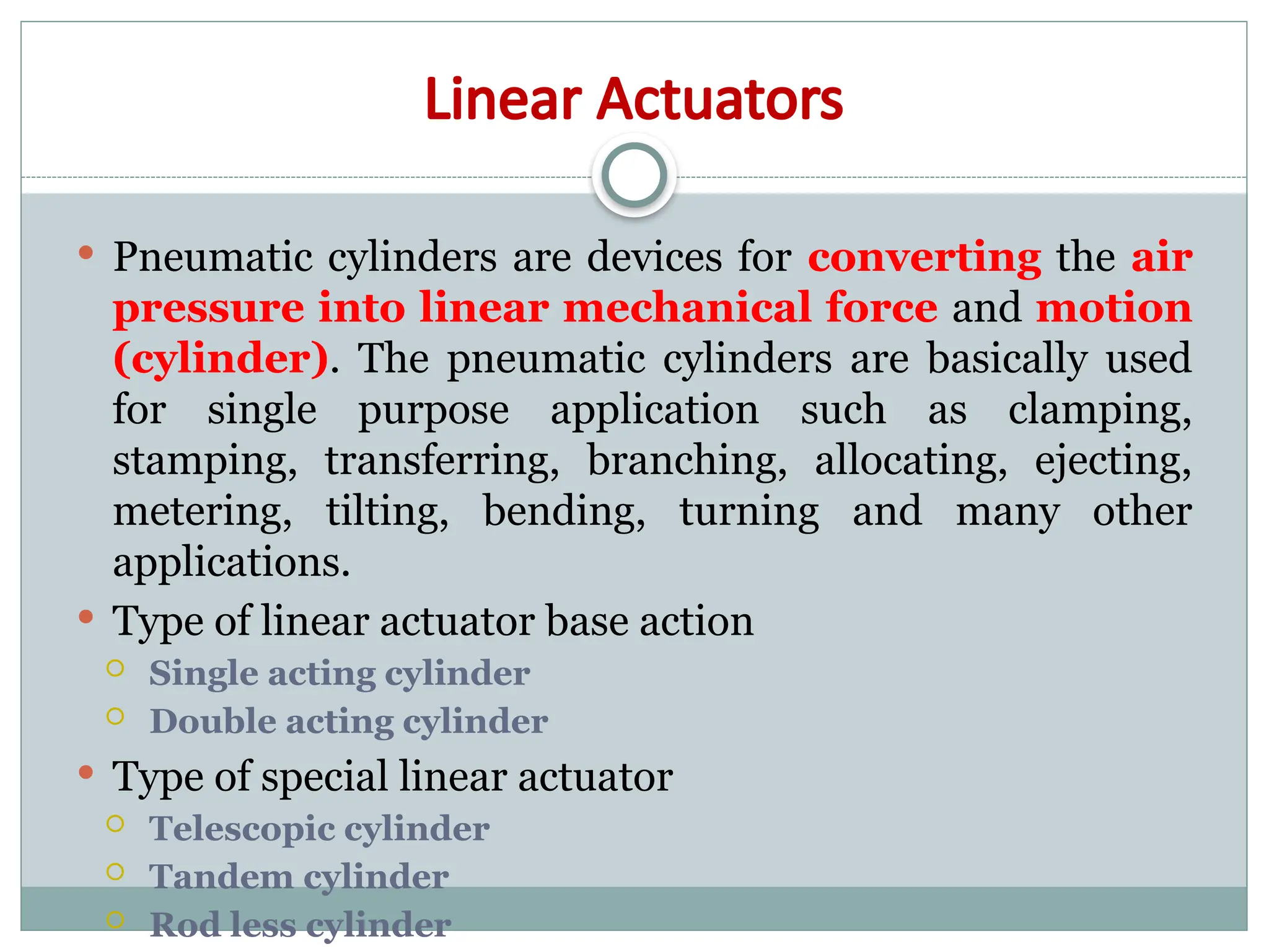 Pneumatic and hydraulic Chapter 1-Pneumatic Actuator | PPTX
