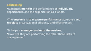 planning, organizing, leading, and controlling of resources | PPT