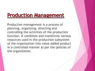 Production Management Report Final for Any Working | PDF