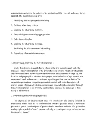 Project report on advertising effectiveness | DOCX