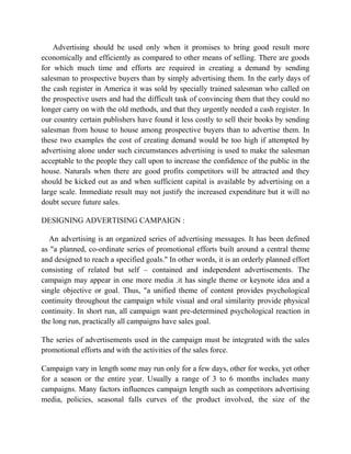 Project report on advertising effectiveness | DOCX