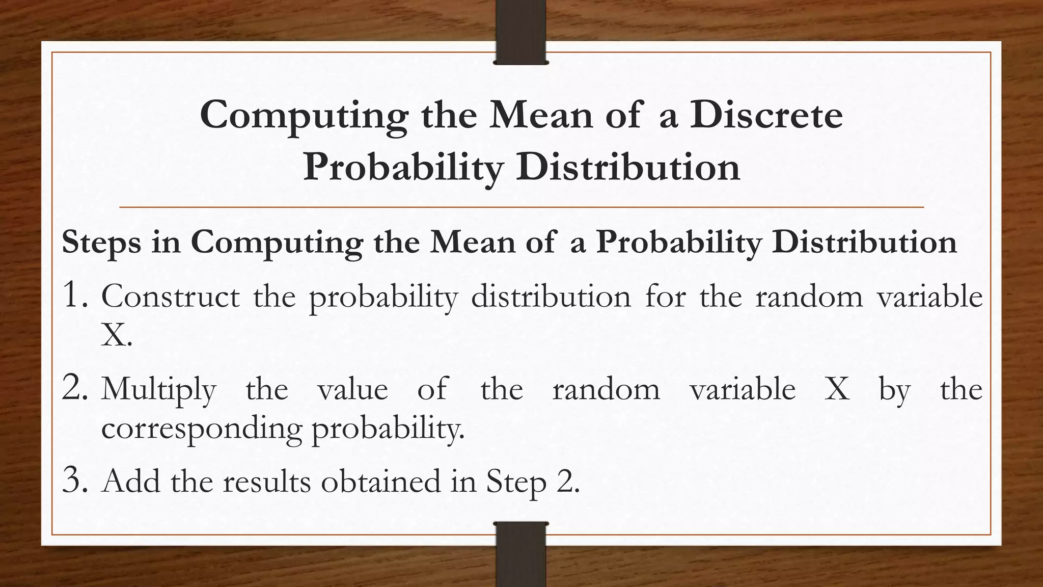 Chapter 1 random variables and probability distributions | PPTX
