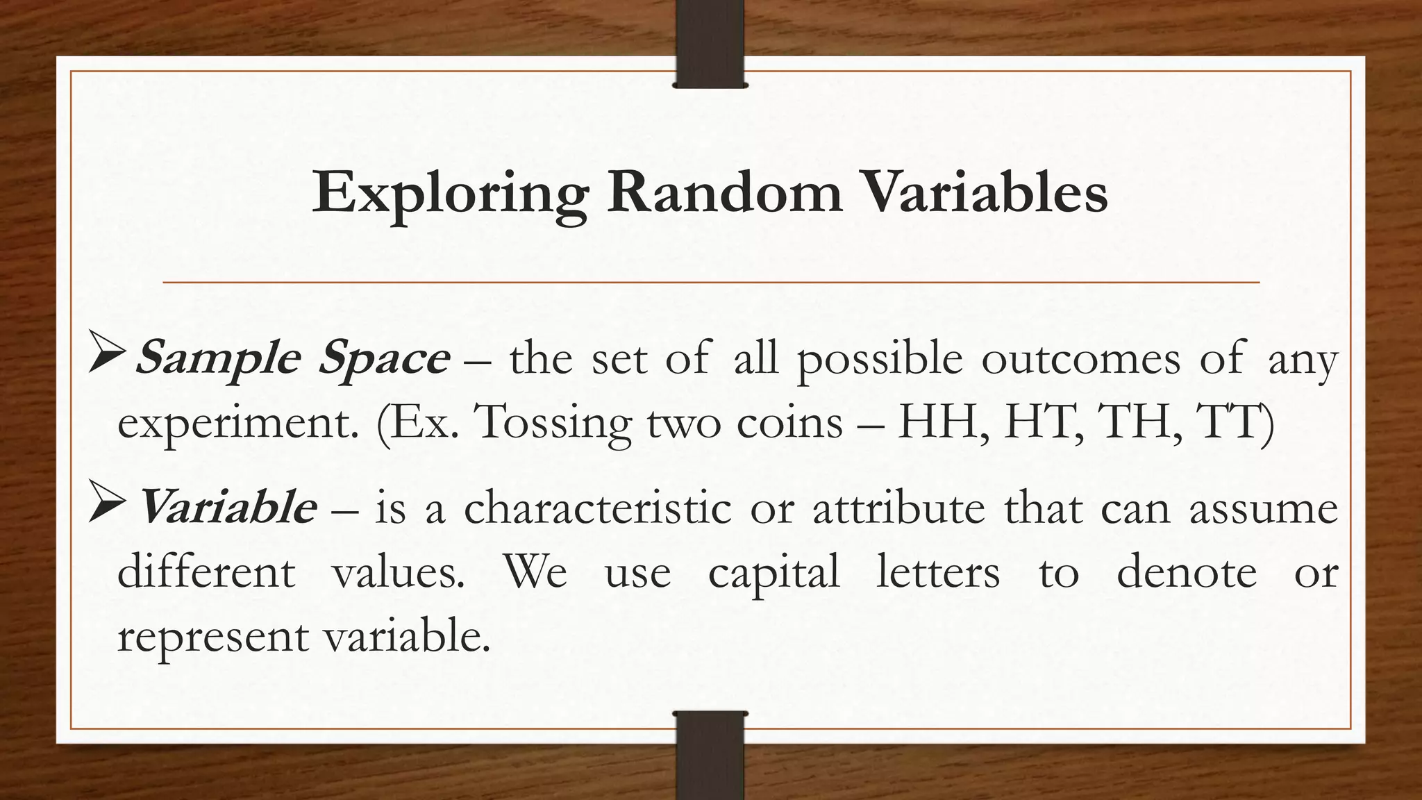 Chapter 1 random variables and probability distributions | PPTX