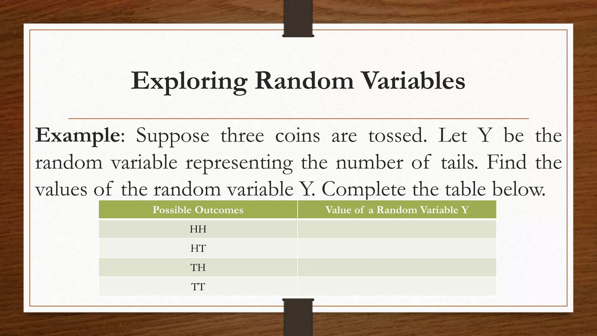 Chapter 1 random variables and probability distributions | PPTX