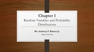 Chapter 1 random variables and probability distributions | PPTX