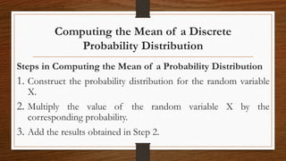 Chapter 1 random variables and probability distributions | PPTX