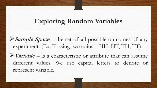 Chapter 1 random variables and probability distributions | PPTX