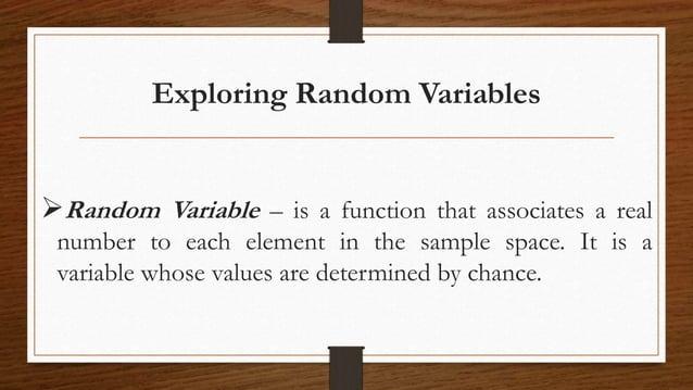 Chapter 1 random variables and probability distributions | PPTX