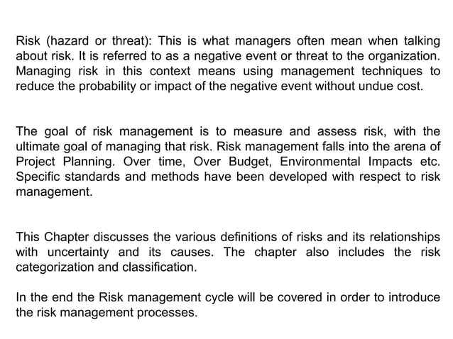 Chapter 1 risk management (3) | PPT