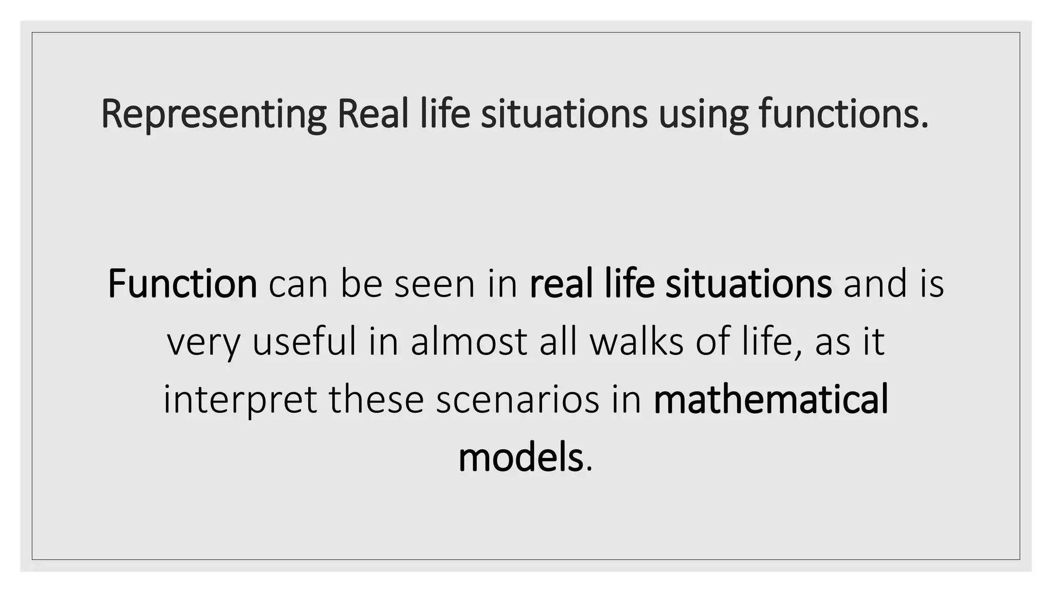 Lesson 1: Functions as Models | PPTX