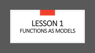 Lesson 1: Functions as Models | PPTX