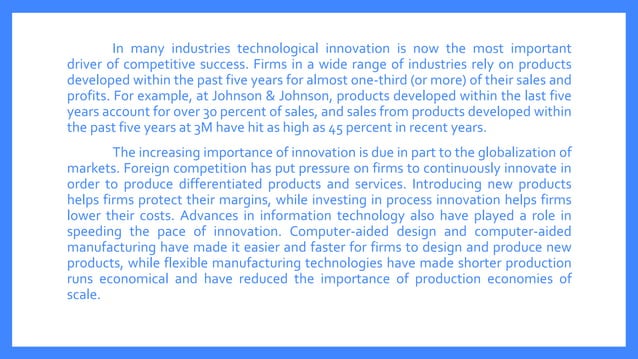 Chapter 1 - The Importance of Technological Innovation | PPTX