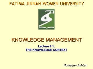 Chapter 1 the knowledge context | PPT
