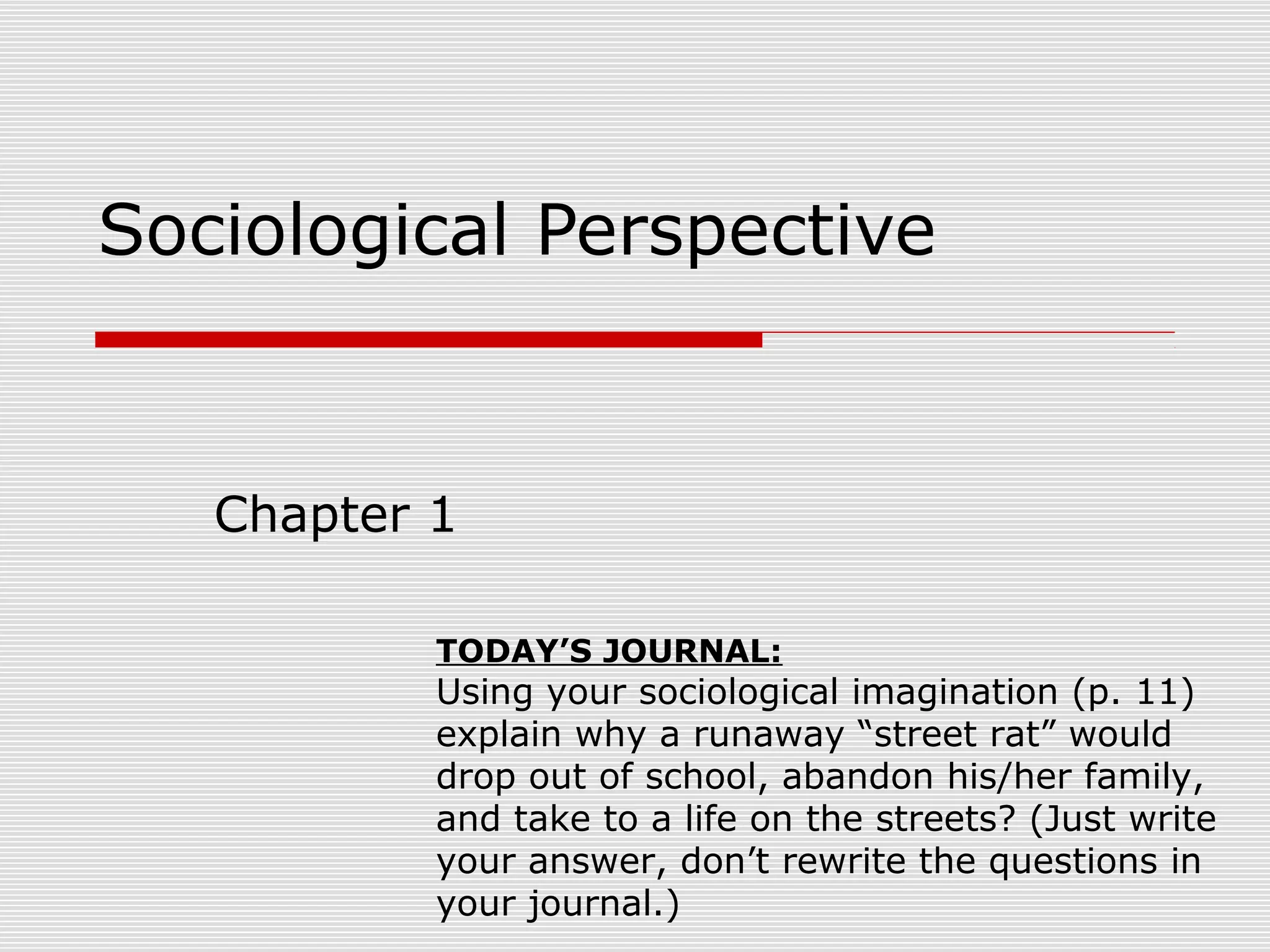 Chapter 1 the sociological perspective | PPT