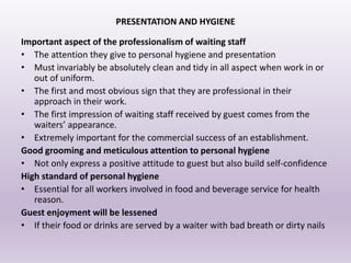 INTRODUCTION TO HOSPITALITY AND THE WAITER | PPTX