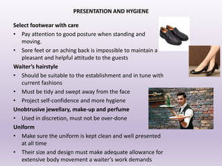 INTRODUCTION TO HOSPITALITY AND THE WAITER | PPTX