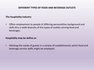INTRODUCTION TO HOSPITALITY AND THE WAITER | PPTX