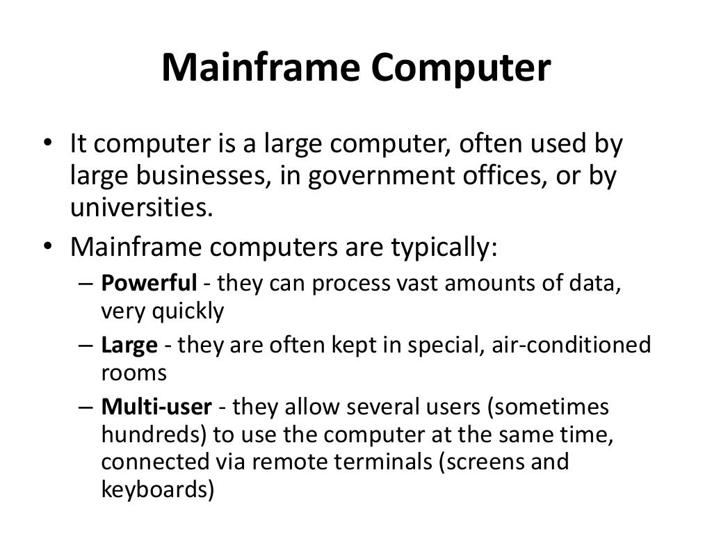 Chapter 1 Types and components of a computer system