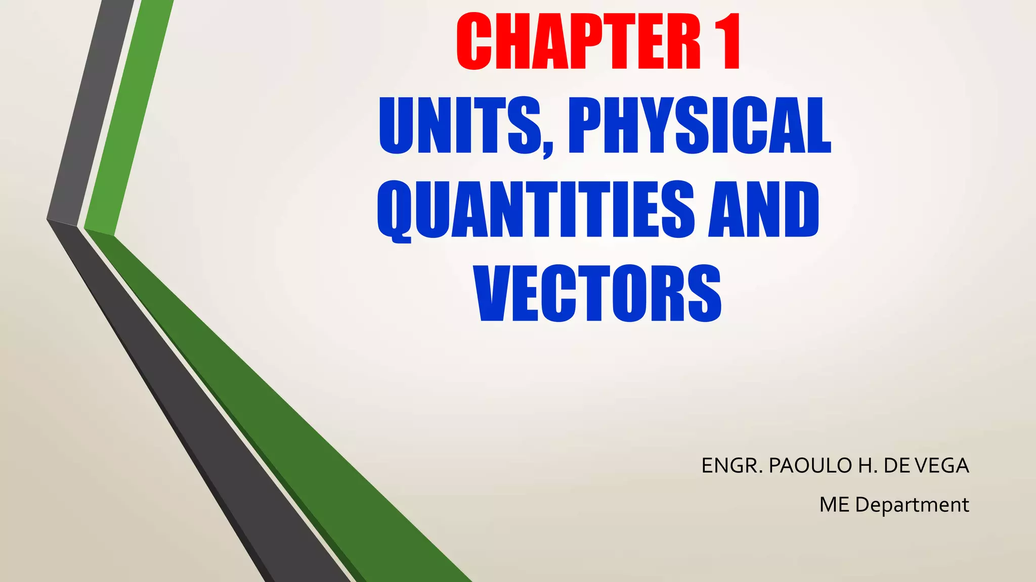 Chapter 1 units,physicalquantities and vectors | PPTX