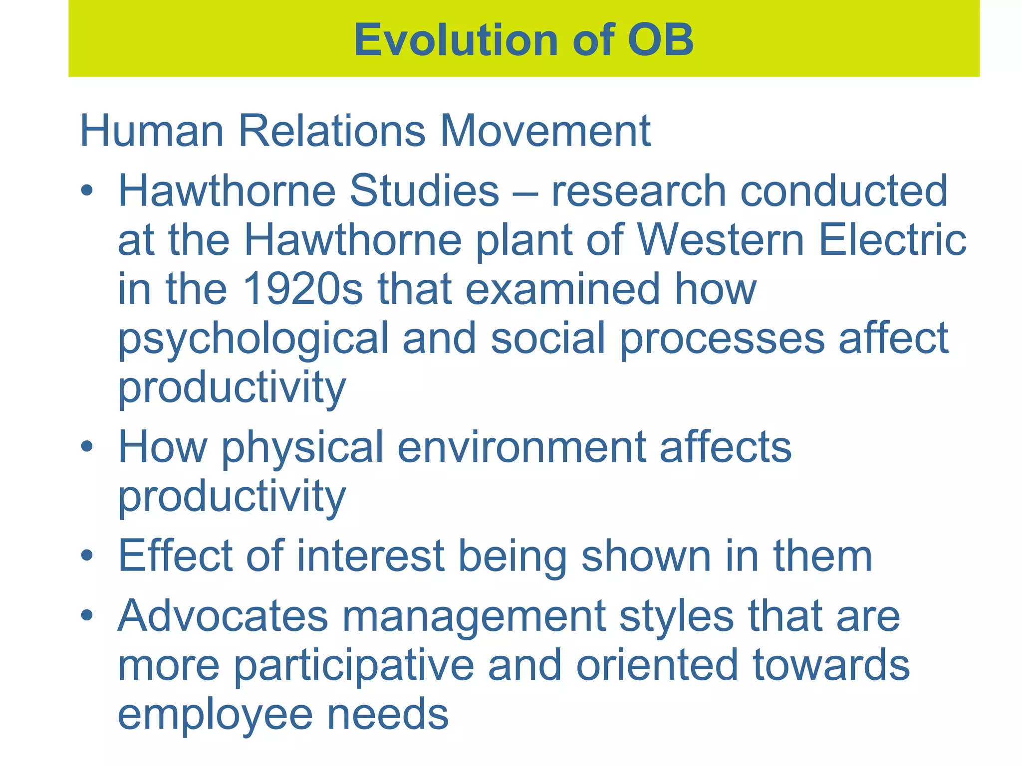 Chapter 1 what is ob | PPT