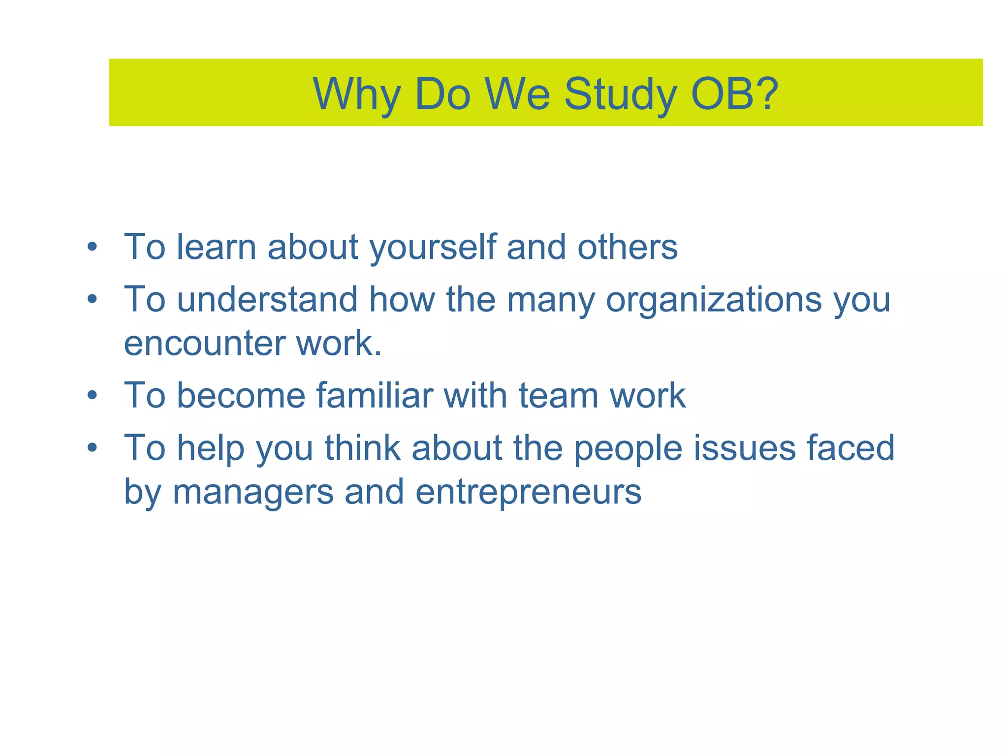 Chapter 1 what is ob | PPT