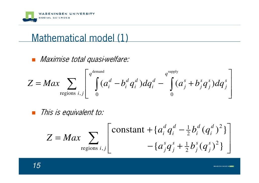 Chapter 10: Spatial Equilibrium Modelling