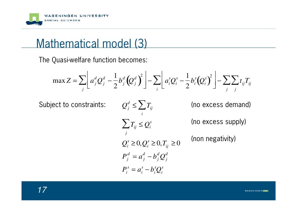 Chapter 10: Spatial Equilibrium Modelling