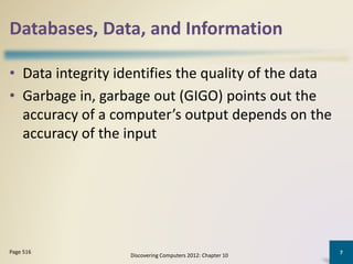 CH10-Managing a Database | PPT