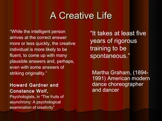 Chapter 10: A Creative Life | PPT