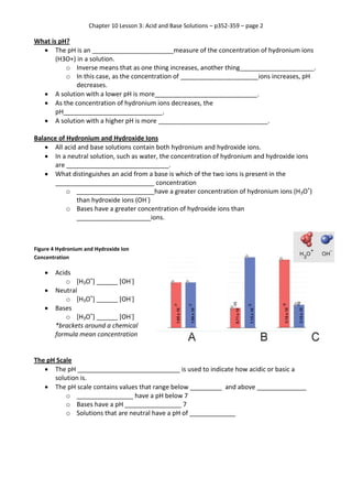 Chapter 10.3: Acid and Base Solutions | PDF