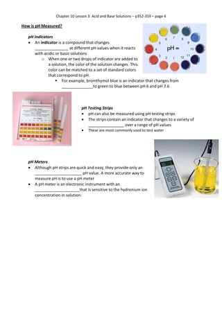 Chapter 10.3: Acid and Base Solutions | PDF