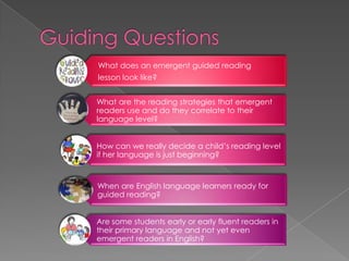 Guided Reading for Emergent Readers | PPT