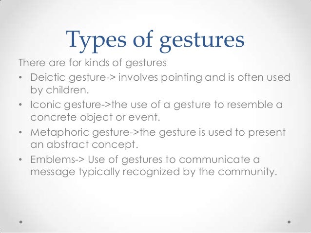 Types of gestures - peramateur