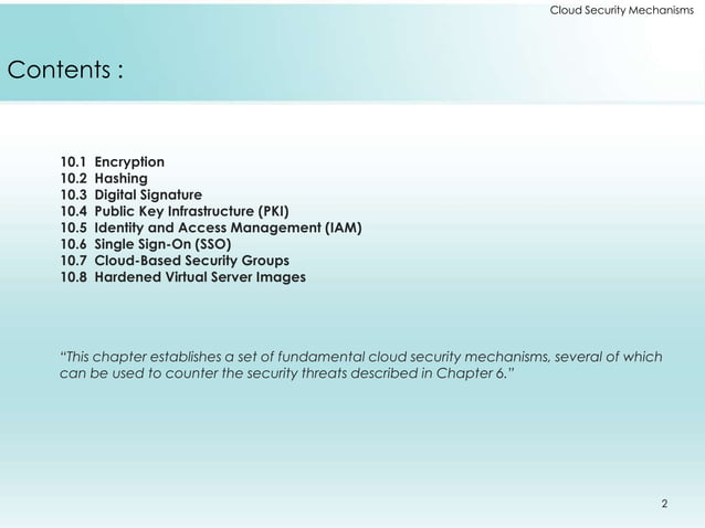 Cloud Security Mechanisms | PPTX | Cloud Computing | Internet