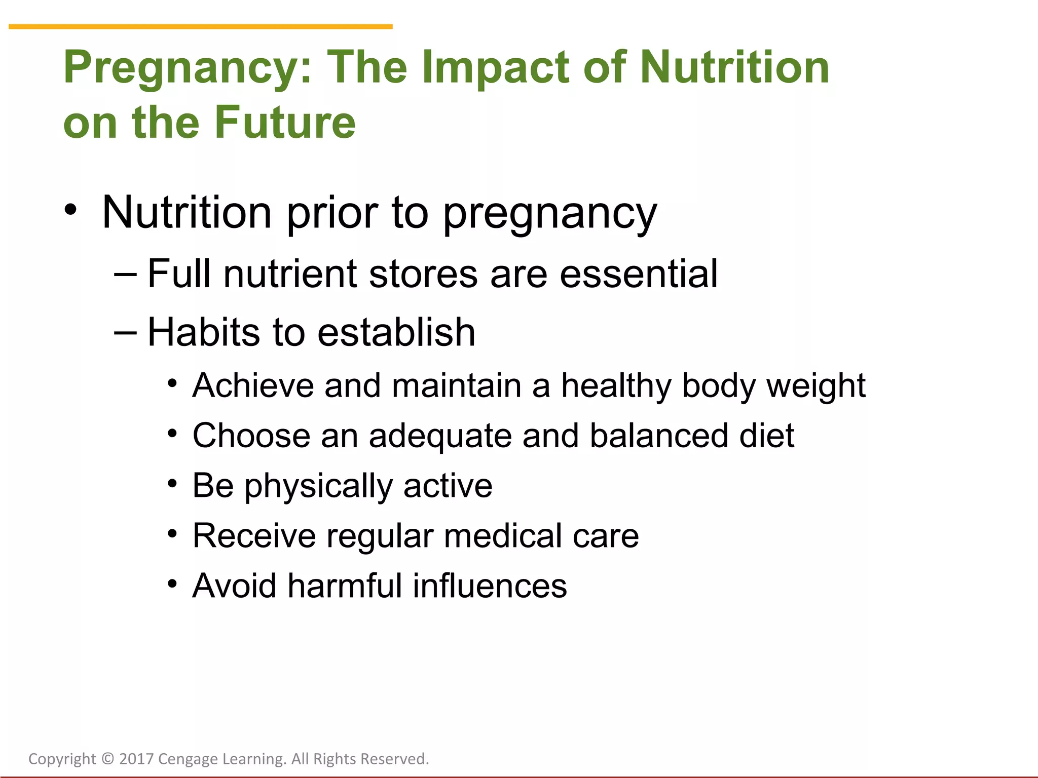 Chapter 10: Nutrition through the Life Span: Pregnancy and Lactation | PPT