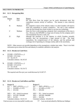 Chapter 10:Risk and Refinements In Capital Budgeting | PDF