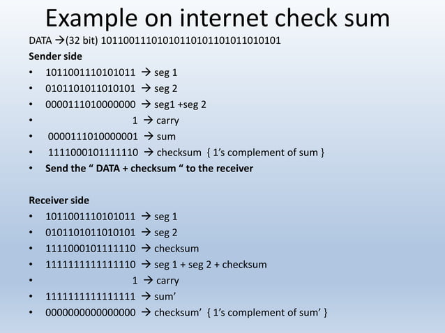 Error Detection And Correction Concepts In Data Communication And