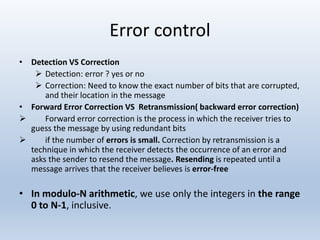 Error Detection and correction concepts in Data communication and networks | PPTX