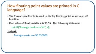 Input and Output In C Language | PPTX