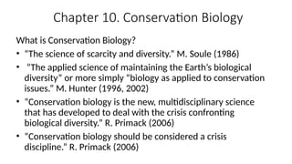 Chapter 10. Conservation_@!&"'4wws Biology.pptxec | PPTX