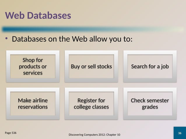 ICT Basis: Managing a DataBase, Discovering Computer | PPT