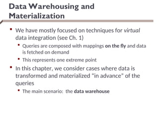 Data Integration, Data Warehousing and Data Caching | PPT