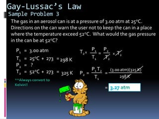 Chapter 10.3 : The Gas Laws | PPT