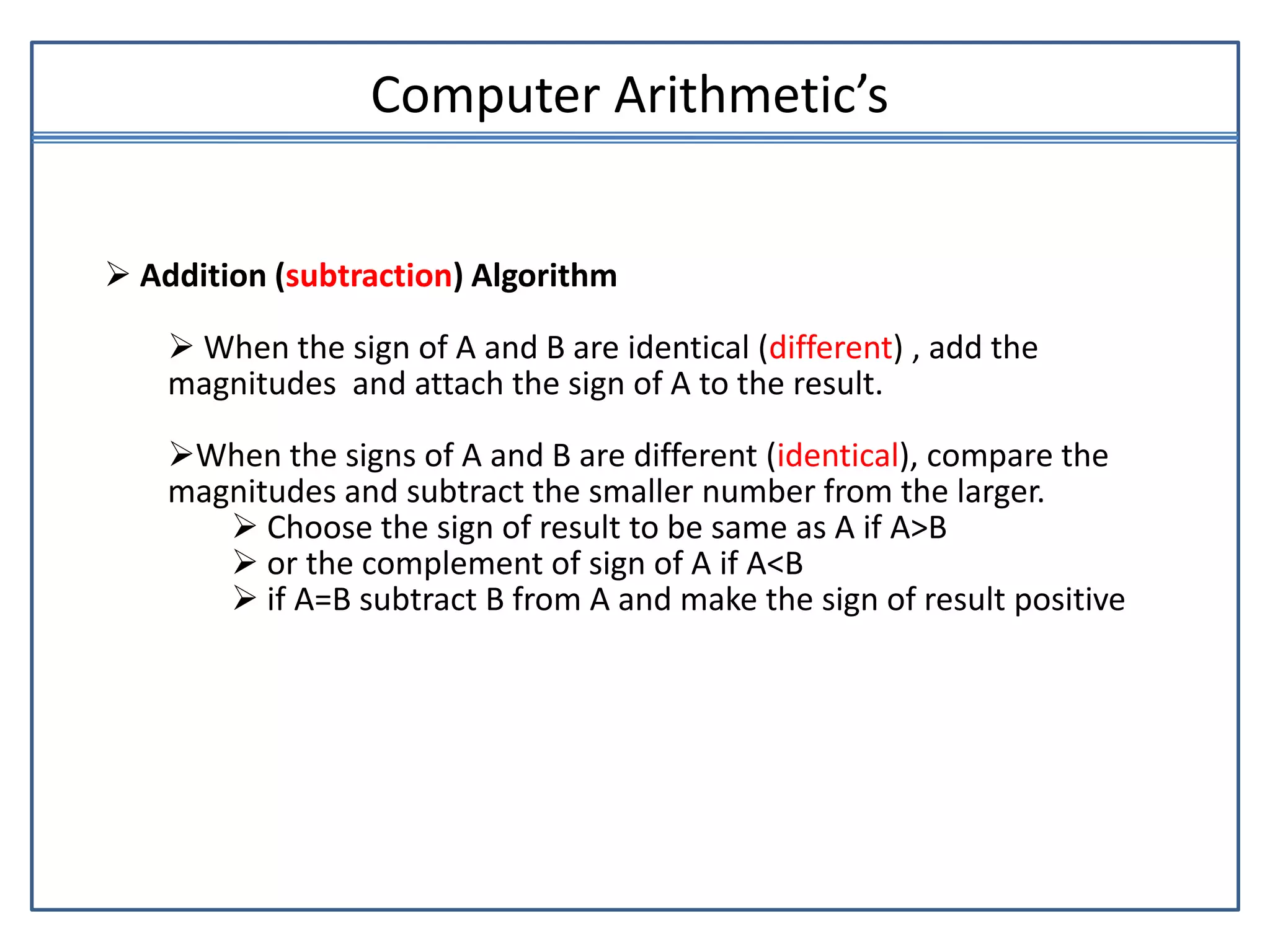 computer arithmatic | PPT