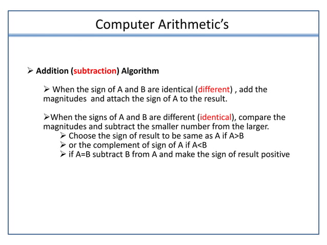 Computer Arithmatic Ppt