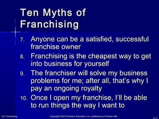 Chapter 10 franchising and the entrepreneur -esbm10e 04 | PPT