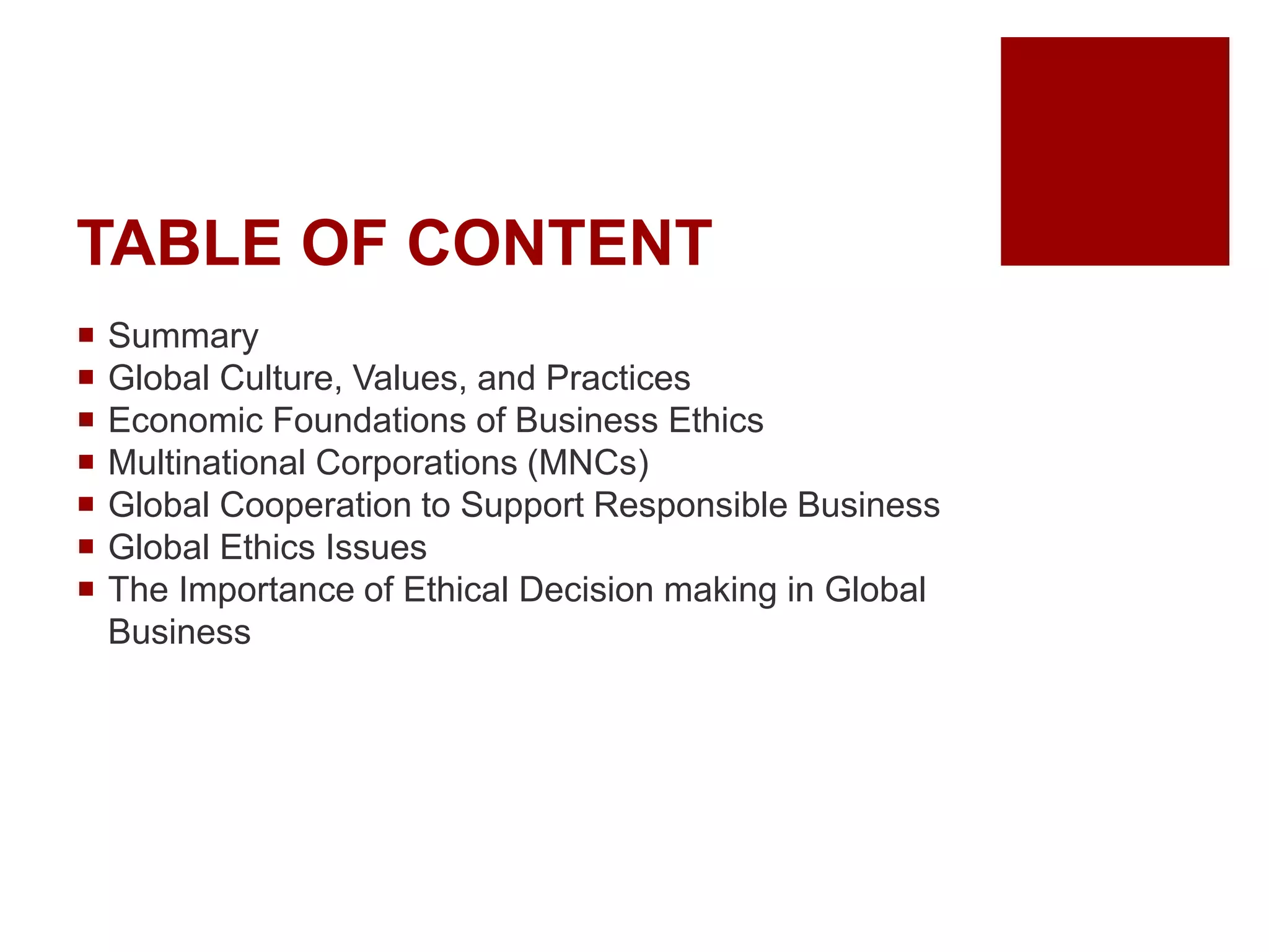 Chapter 10 Globalization of Ethical Decision Making | PPTX