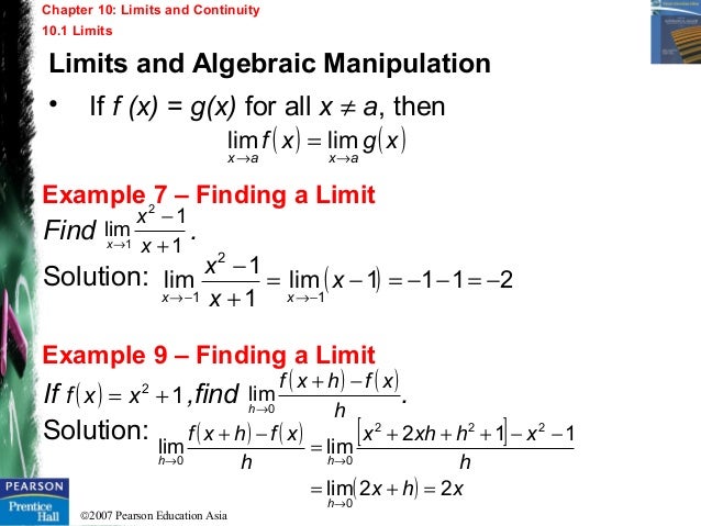 Chapter 10 Limit And Continuity Chapter 10 Limit And Continuity