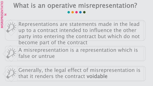 Misrepresentation in contract | PPTX