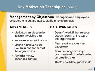 Chapter 10 motivating and satisfying employees and teams (1) | PPTX